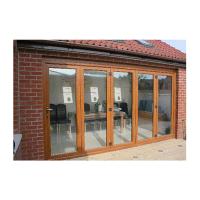 China KDSBuilding Cheap Price Front Folding Door Designs In Teak Wood Bifold for superhouse for sale