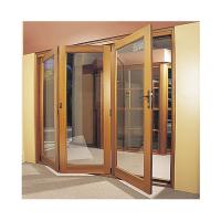 China KDSBuilding Cheap Price Front Folding Door Designs In Teak Wood Bifold for superhouse for sale