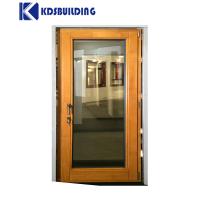 China KDSBuilding Double Tempered Glass Waterproof Soundproof Simple Teak Wood Front Door Design for sale