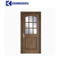China KDSBuilding Powder Coating Frame Covers Profile Solid Wood Double Front Entry Door Wooden Window Design for sale