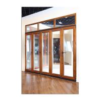 China KDSBuilding American Style Factory Teak Wood Glass Interior Fold Folding Doors for sale