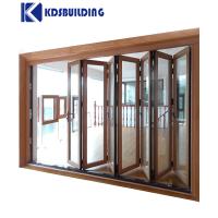 China KDSBuilding American Style Factory Teak Wood Glass Interior Fold Folding Doors for sale