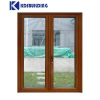 China Tempered Glass Solid Wood Entrance Door Interior Single Teak Casement Door for sale