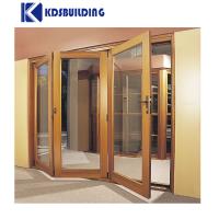 China Modern Solid Wood Entrance Door Paint Colors Wood Folding Patio Doors for sale