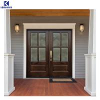 China Main Wooden Front Doors Waterproof Contemporary Push And Pull Glass Door for sale