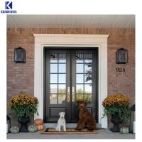 China Main Wooden Front Doors Waterproof Contemporary Push And Pull Glass Door for sale