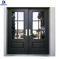 China Main Wooden Front Doors Waterproof Contemporary Push And Pull Glass Door for sale