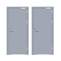 China Metal Safety Steel Fire Door With Window Rated Fire Proof Emergency Doors for sale