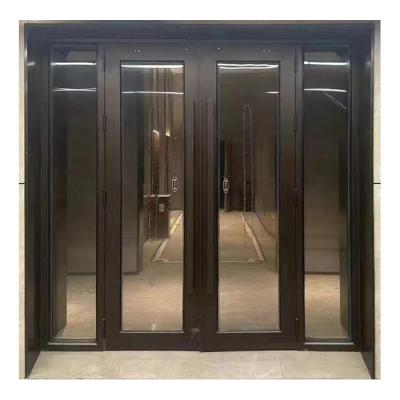 China Modern Design Casement Entry Exterior Door With Stainless Steel Frame And Tempered Glass for sale