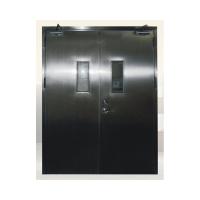 China Double Glass Steel Fire Door With Window Security Entry Modern Casement Door for sale