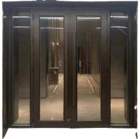 China Double Glass Steel Fire Door With Window Security Entry Modern Casement Door for sale