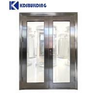 China Interior Steel Fire Door With Window Double Tempered Smoked Glass Slim Doors for sale