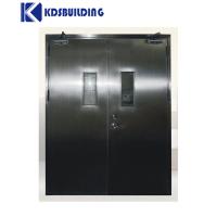 China Interior Steel Fire Door With Window Double Tempered Smoked Glass Slim Doors for sale