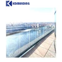 China Terrace Deck Glass Railing With LED Light Stainless Steel Handrail Accessory for sale