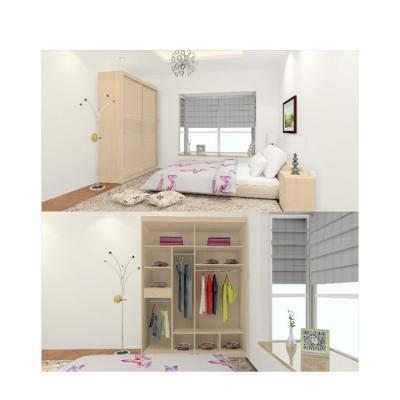 China Cheap Couple Yellow Color Clothes Wardrobe for sale