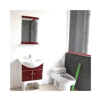 China Modern Solid Wooden Cabinet Plastic PVC Toilet Bathroom Set Mirrored Cabinets for sale