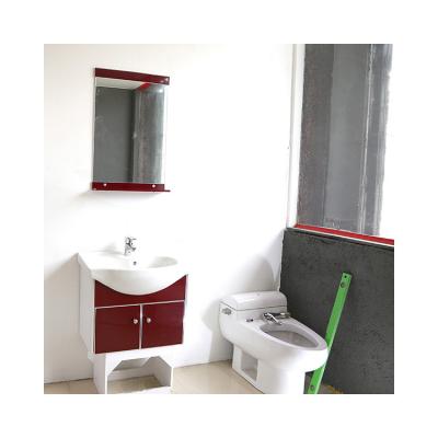 China Modern Solid Wooden Cabinet Plastic PVC Toilet Bathroom Set Mirrored Cabinets for sale