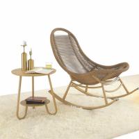 China Relax in Comfort Modern Patio Wicker Rattan Rocking Chair with Aluminum Lazy Lounge for sale