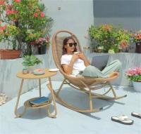 China Relax in Comfort Modern Patio Wicker Rattan Rocking Chair with Aluminum Lazy Lounge for sale