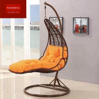 China Waterproof Fabric Cushion Outdoor Swing Chair in Black Wicker for Comfortable Seating for sale