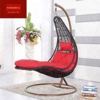 China Waterproof Fabric Cushion Outdoor Swing Chair in Black Wicker for Comfortable Seating for sale