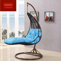 China Waterproof Fabric Cushion Outdoor Swing Chair in Black Wicker for Comfortable Seating for sale