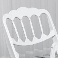 China PP cushion padded White Plastic chaise napoleon Folding Chairs for Wedding Party Event for sale