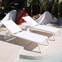 China Outdoor Daybed Wicker Lounger Stretch for Garden Swimming Pool Sunbed Aluminum Daybed for sale