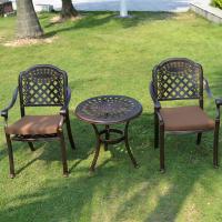 China Outdoor Furniture Garden Dining Set in Rectangular Shape with Red Copper Cast Aluminum for sale
