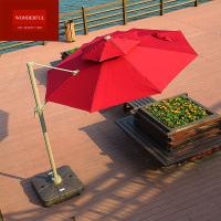 China Leisure Outdoor Garden Furniture Roman Umbrella with Base and Double Roof in Red Color for sale