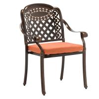 China Outdoor Furniture Garden Dining Set in Rectangular Shape with Red Copper Cast Aluminum for sale