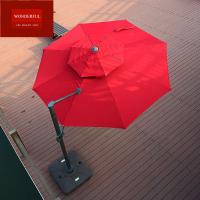 China Leisure Outdoor Garden Furniture Roman Umbrella with Base and Double Roof in Red Color for sale