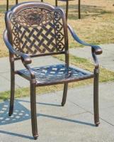 China Outdoor Furniture Garden Dining Set in Rectangular Shape with Red Copper Cast Aluminum for sale