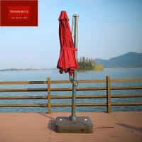 China Leisure Outdoor Garden Furniture Roman Umbrella with Base and Double Roof in Red Color for sale