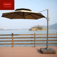 China Leisure Outdoor Garden Furniture Roman Umbrella with Base and Double Roof in Red Color for sale