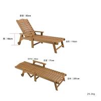China Outdoor 4-Level Backrest Adjustment Sun Lounger for Plastic Wood Sunbed Chaise Lounge for sale
