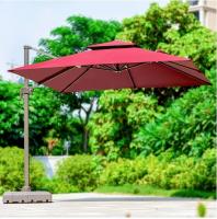 China Modern Design Aluminum Pole Outdoor Sun LED Light Patio Roma Parasol for Garden Shade for sale