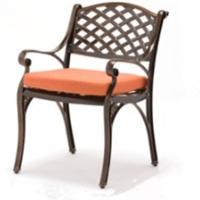 China Round Red Copper Color Cast Aluminum Garden Furniture Table and Chairs for in Gardens for sale