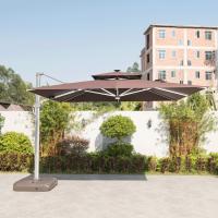 China Modern Design Aluminum Pole Outdoor Sun LED Light Patio Roma Parasol for Garden Shade for sale