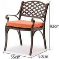 China Round Red Copper Color Cast Aluminum Garden Furniture Table and Chairs for in Gardens for sale