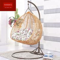 China Double Swing Chair with Cushion in Any Color Comfortable Outdoor Rattan Hanging Chair for sale