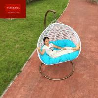 China Double Swing Chair with Cushion in Any Color Comfortable Outdoor Rattan Hanging Chair for sale