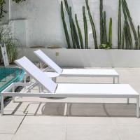 China Outdoor Hotel Resort Patio Garden Sun Lounger Adjustable Aluminum Chaise Lounge Chair for sale