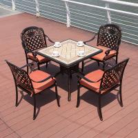 China Outdoor Furniture Garden Dining Set Round Cast Aluminum Set with Customizable Options for sale