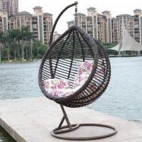 China Waterproof Outdoor Wicker Furniture Swing Chair in Water Drop Shape with Metal Frame for sale