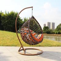 China Waterproof Outdoor Wicker Furniture Swing Chair in Water Drop Shape with Metal Frame for sale