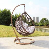China Waterproof Outdoor Wicker Furniture Swing Chair in Water Drop Shape with Metal Frame for sale