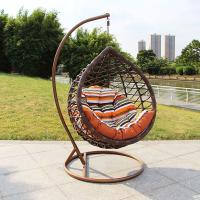 China Waterproof Outdoor Wicker Furniture Swing Chair in Water Drop Shape with Metal Frame for sale