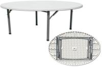China Function Mail Packing HDPE Blow Molded Plastic Round Banquet Folding Table for Function for sale