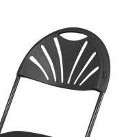 China Modern Design Outdoor Waterproof Stackable Black Fan Back Folding Chairs for Events for sale